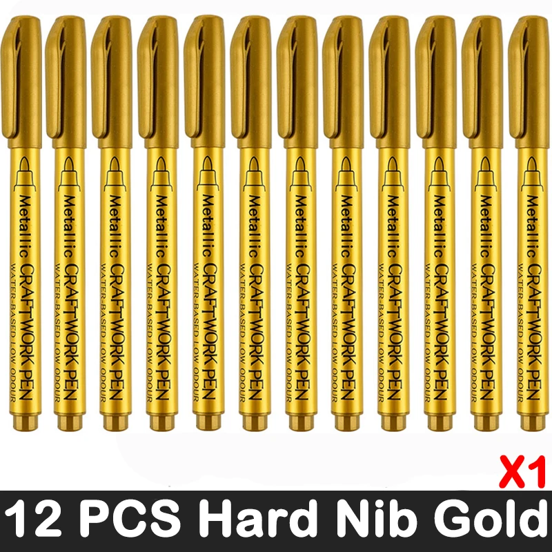 12 Color Metallic Marker Pen Resin Drawing Pen Acr... – Grandado