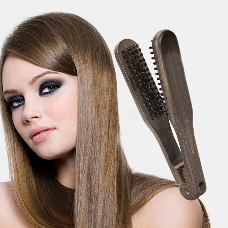 Hairdressing Straightener Bristle Hair Straighteni... – Grandado