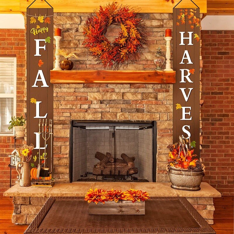 Thanksgiving Porch Banners Fall Harvest Hanging Po... – Grandado