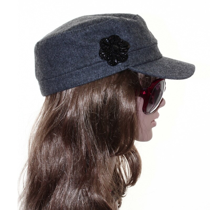 Winter Women's Wool Hat Female Flowers Visors Hat ... – Vicedeal