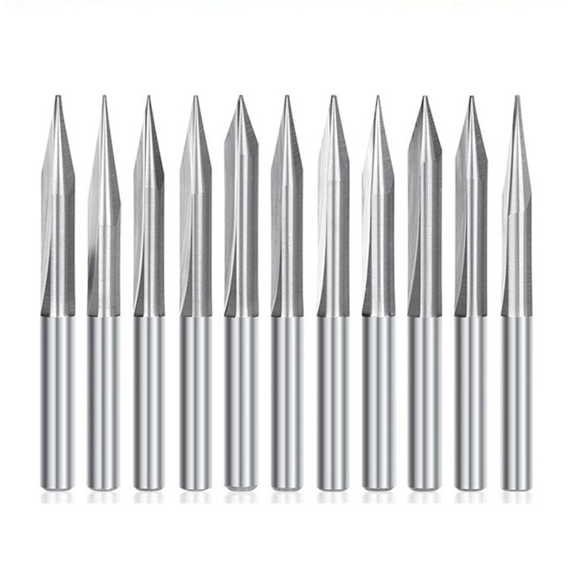 11Pcs 2 Fluit Graveren Bits 4Mm Shank Carbide End ... – Vicedeal