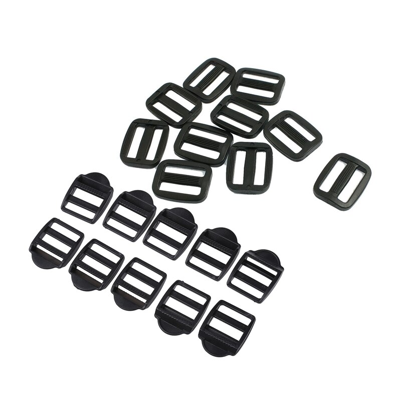 10Pcs Webbing 25/32 inch Black Hard Plastic Slide ... – Vicedeal