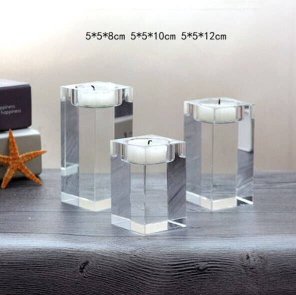 ERMAKOVA Candle Holder Solid Crystal Clear Square ... – Vicedeal