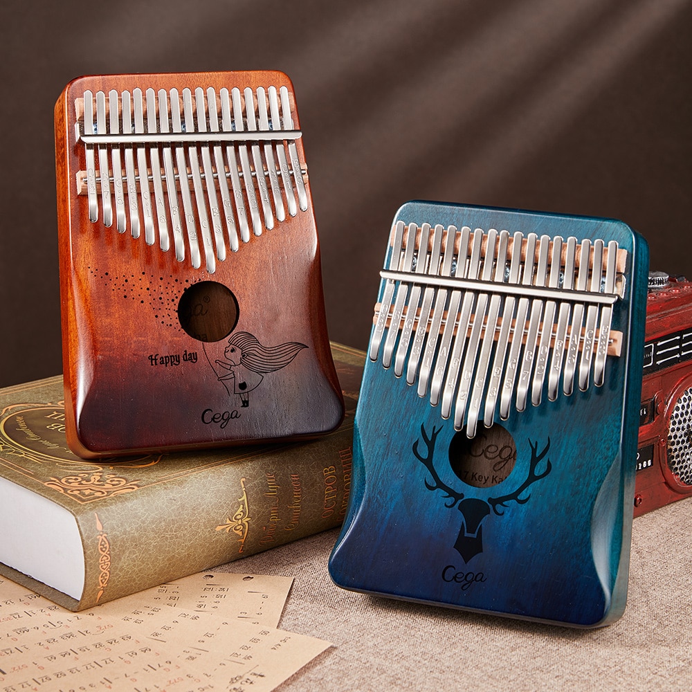 bylakalimba 17 key Thumb Piano Mahogany Wooden mbi... – Grandado