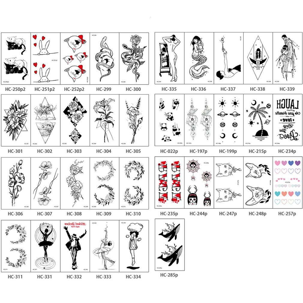 Tattoo Stickers Black And White Personality Men An... – Grandado