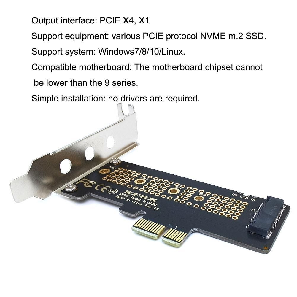1pc NVMe PCIe M.2 NGFF SSD To PCIe X1 Adapter Card... – Vicedeal