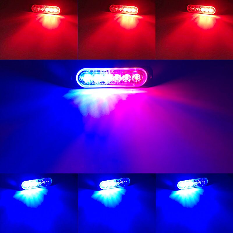 8pcs Red Blue 6 LED 12V-24V Car Motorcycle Truck E... – Grandado
