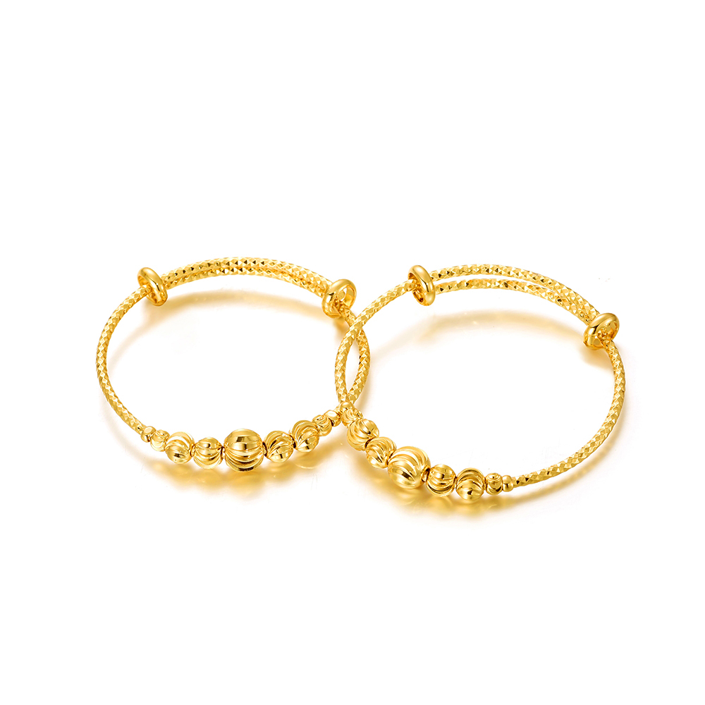 Ethlyn 2Pcs/Lot Baby Bangles Gold Color Arab Beads... – Vicedeal