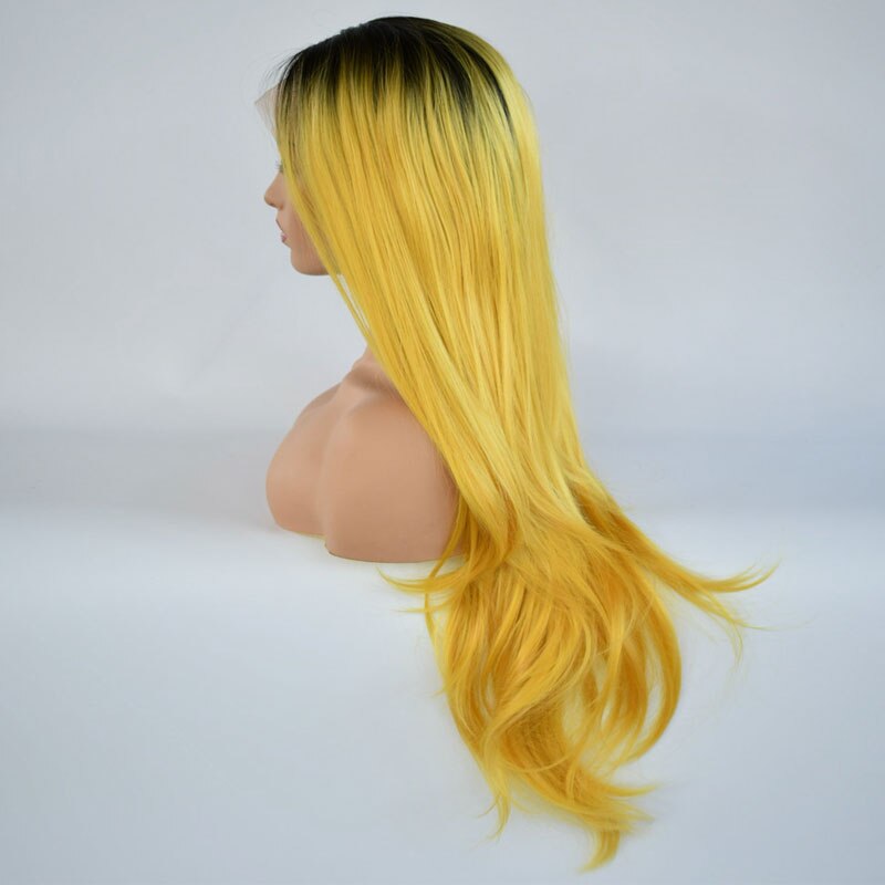 Bombshell lagdelt lang lige syntetisk blonde front... – Vicedeal