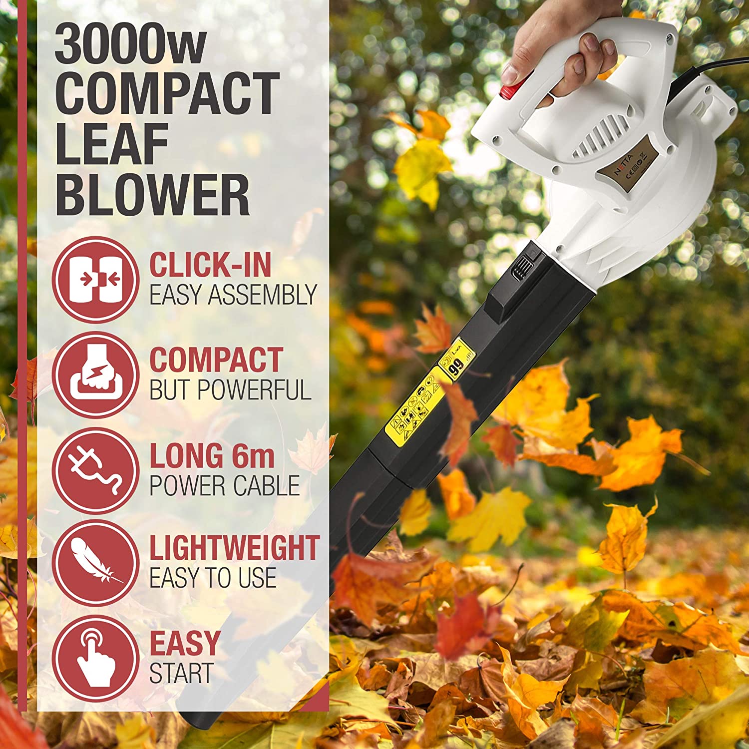 Leaf Blower - 3000W - Lightweight 1.8kg - Detachab... – Grandado