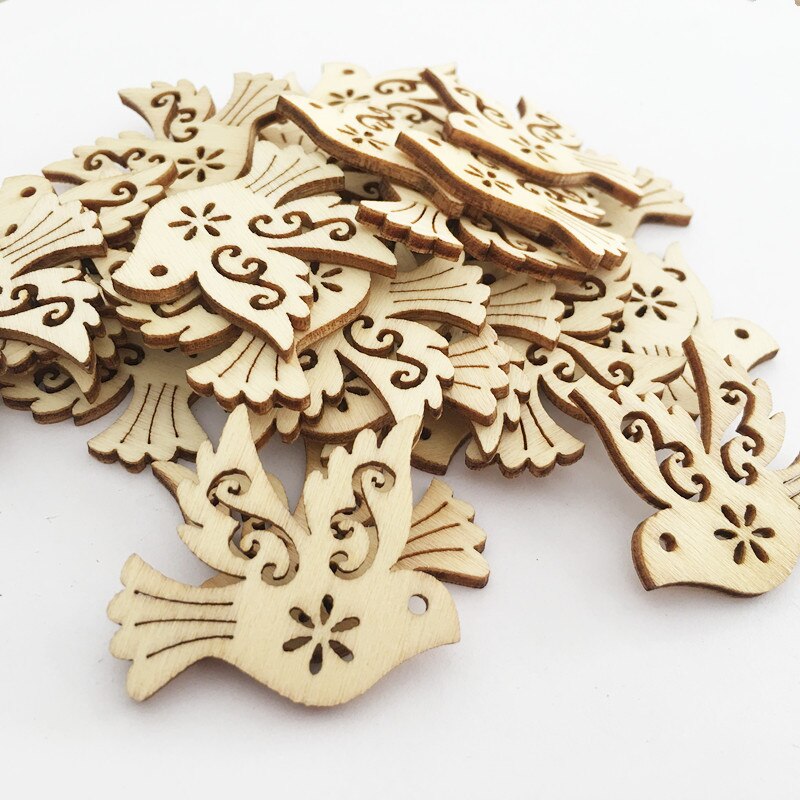10pcs Unfinished Wooden Birds Crafts Wood Cutout S... – Grandado