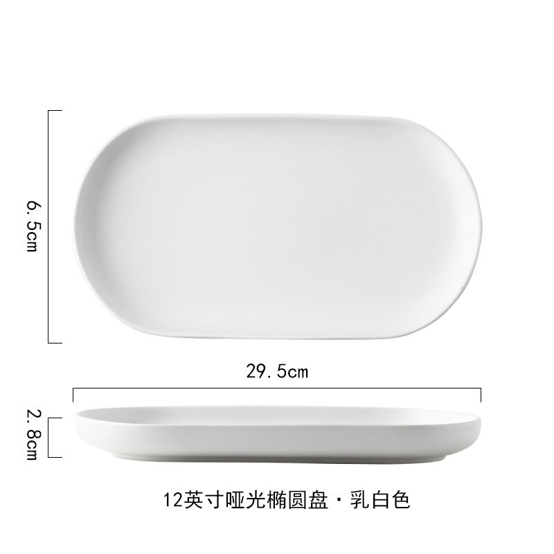 oval ceramic fish plate home hotel tableware Nordi... – Grandado