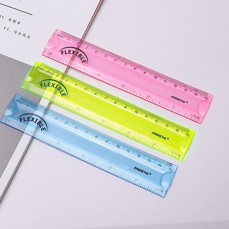 15cm/20cm Soft Straight Ruler School Supplies Stud... – Grandado