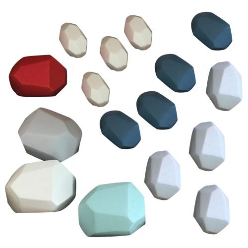 Children's Wooden Colored Stone Jenga Building... – Grandado