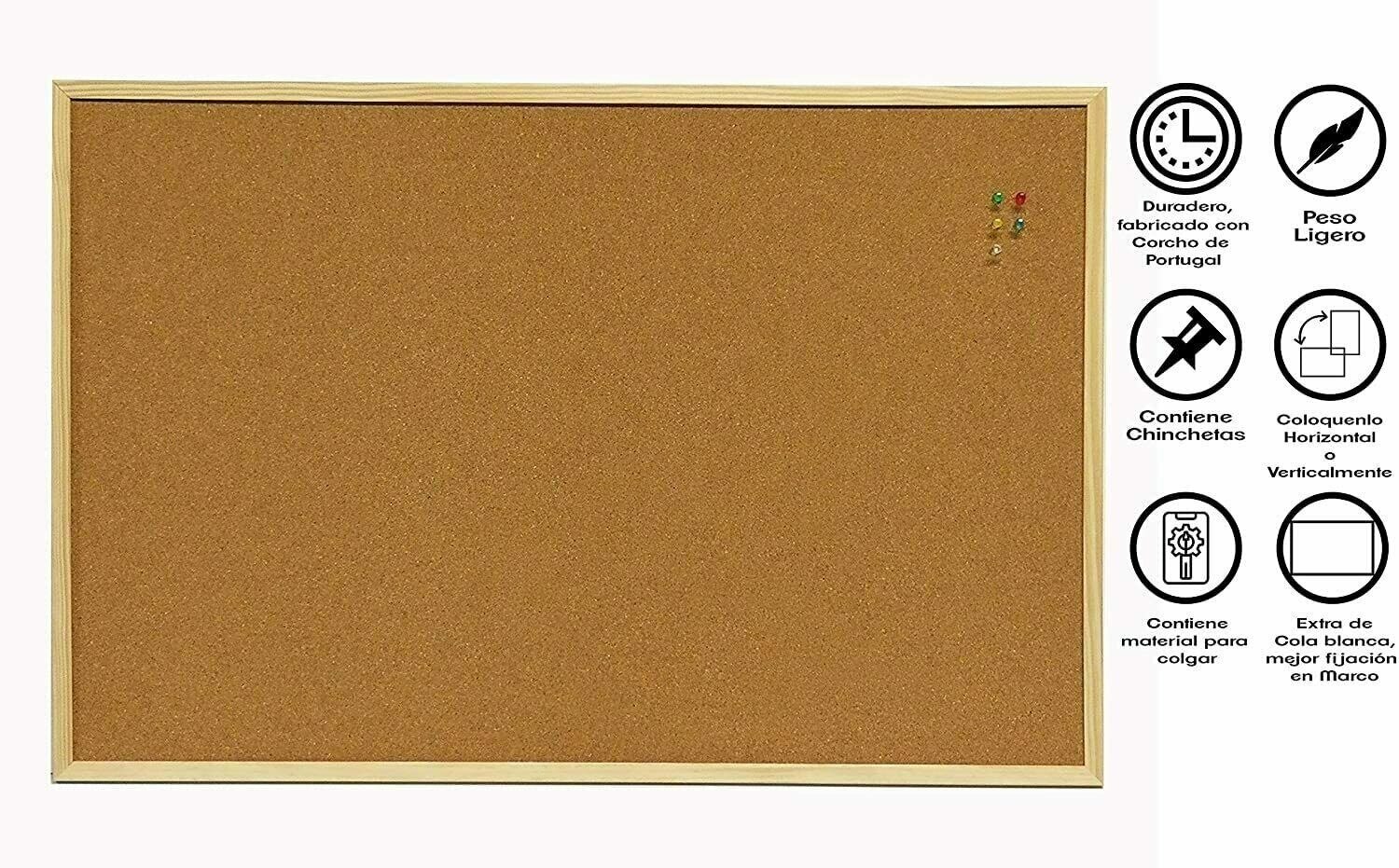 MAXIA MARKET - Tablero de corcho pared con marco d... – Grandado