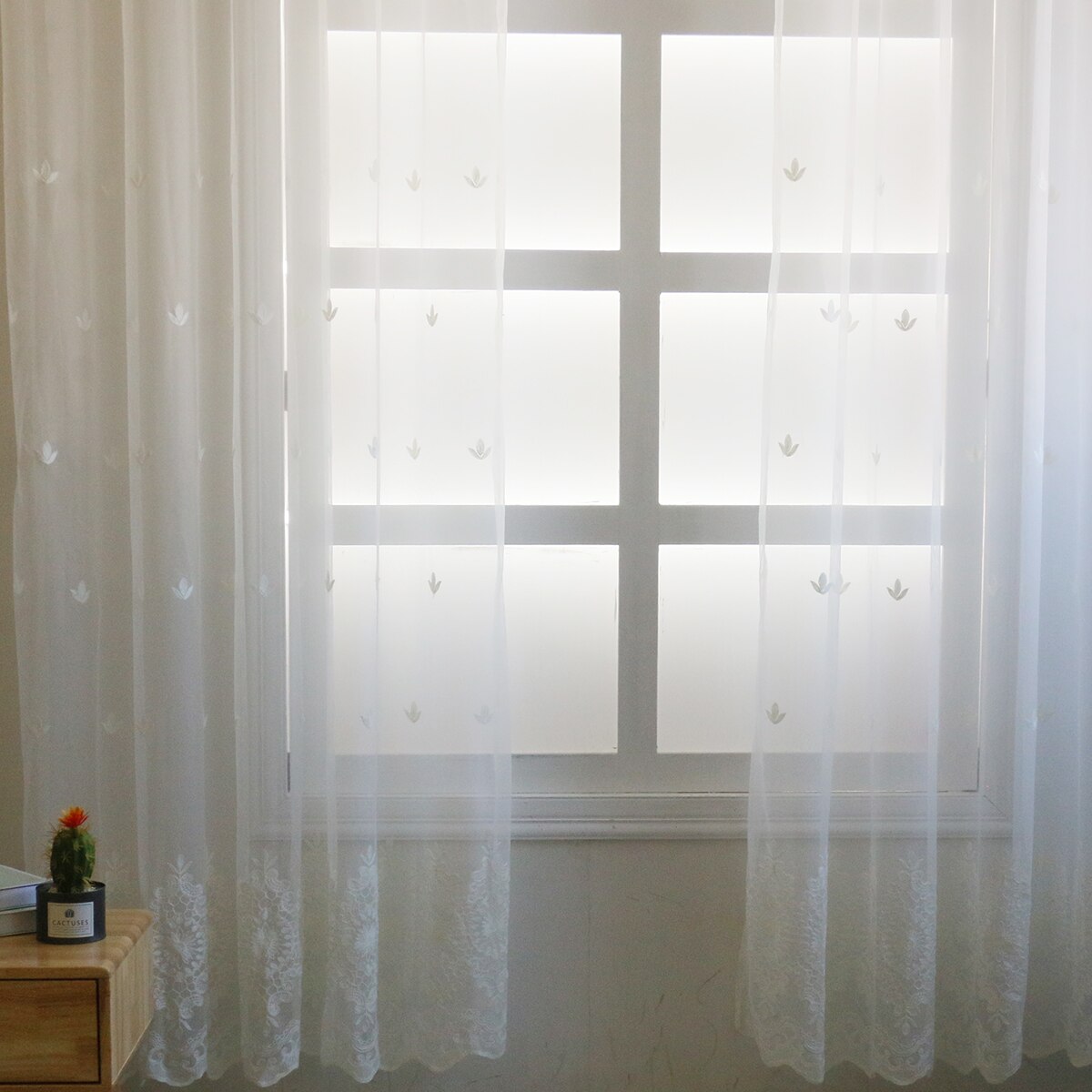 White Europe Solid White Yarn Curtain Window Tulle... – Grandado