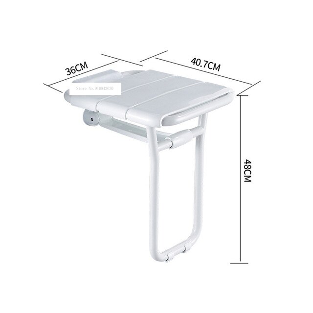 8905 Wall Mounted Bath Stool Stainless Steel PVC P... – Grandado