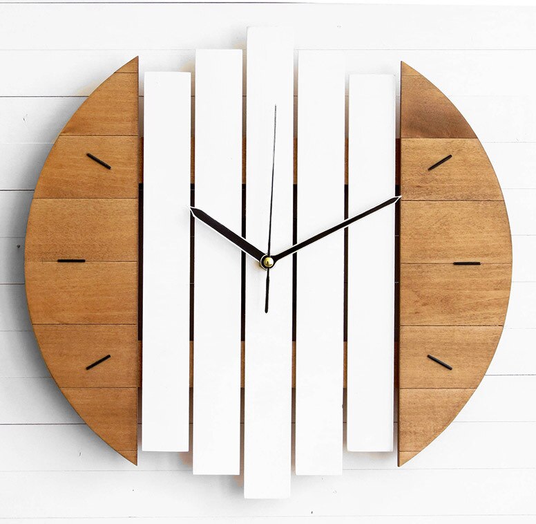 Wooden wall clock modern vintage country bedroom l... – Vicedeal