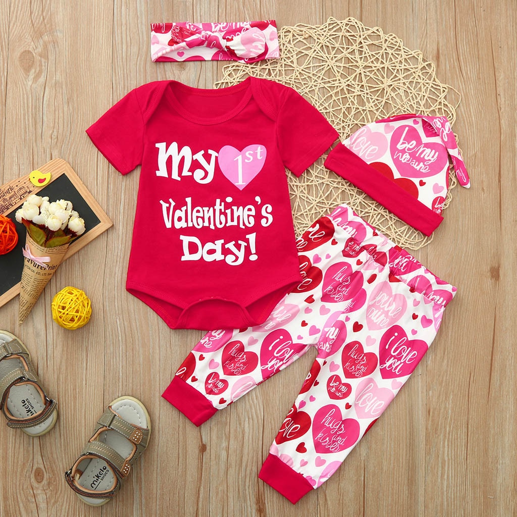 My 1ST Valentine Day Newborn Baby Boy Girl Outfits... – Grandado