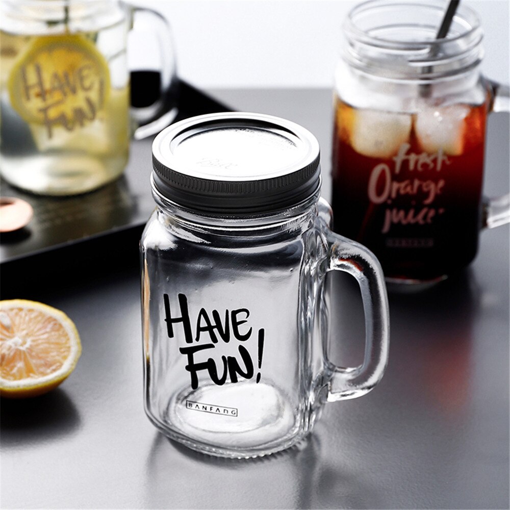 Mason Glass Mug With Straw Replacement Cover Black... – Grandado