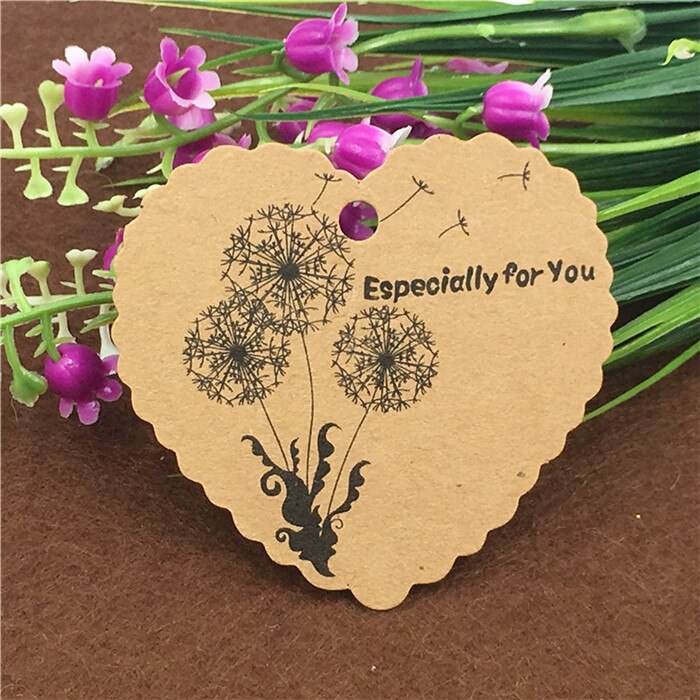Kraft Paper Card Tags Labels Heart Shape Especiall... – Grandado