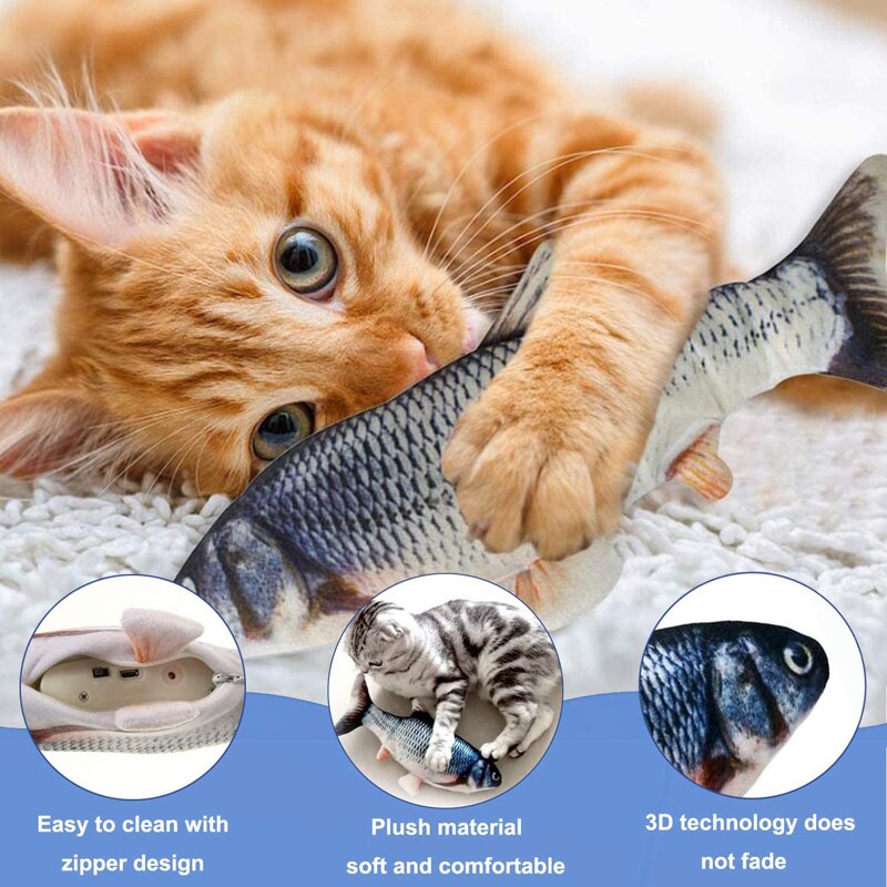 Electric Moving Cat Fish Toy Simulation Electric F... – Grandado
