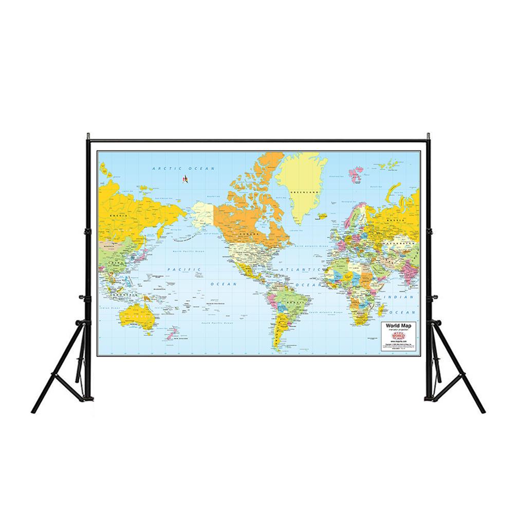 150x100cm The World Map Mercator Projection Withou... – Grandado