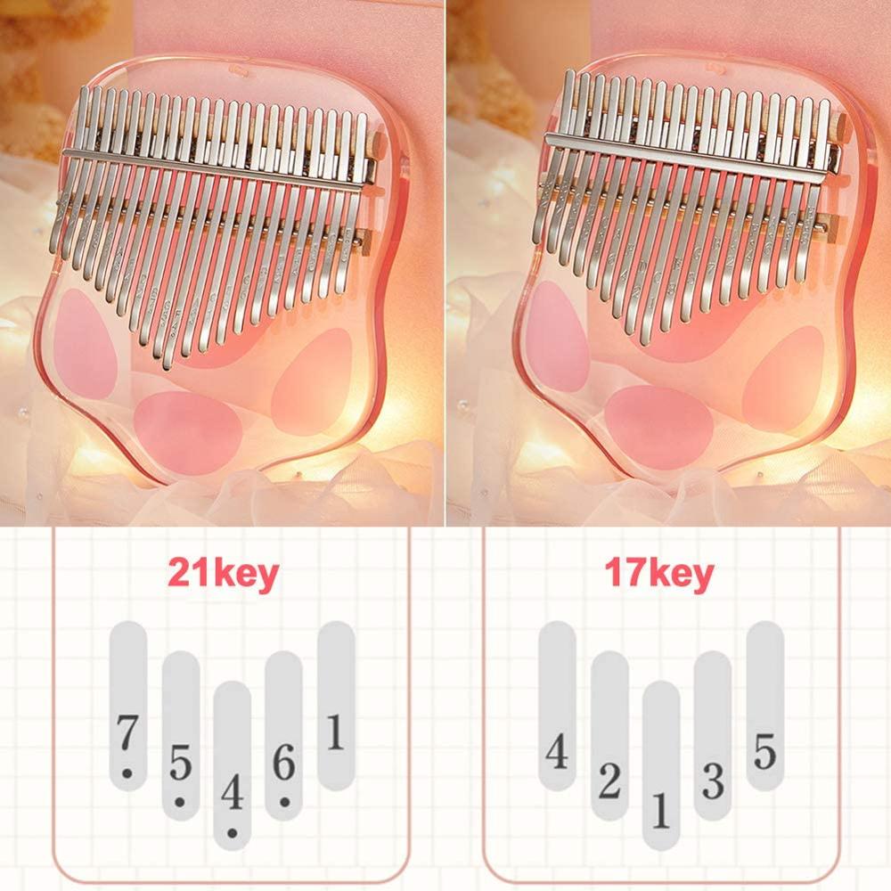 21 Keys Kalimba Thumb Piano,Portable Mbira Transpa... – Grandado