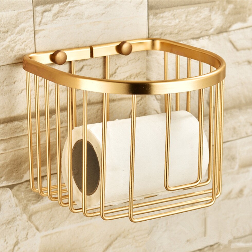 Bathroom Gold Shelf Paper Holder Shower Caddy Wall... – Vicedeal