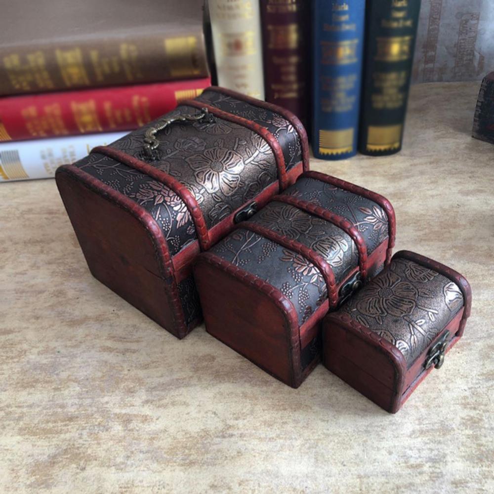 80% 3Pcs Wooden Treasure Chest Stash Box Jewelry M... – Grandado
