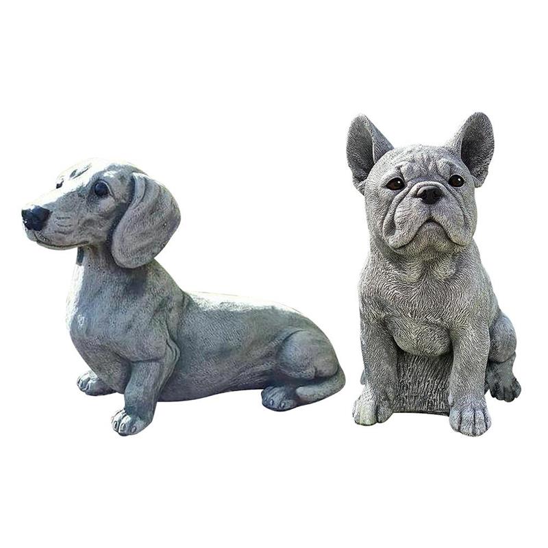 Garden Dog Statue Ornament Realistic Resin Animal ... – Vicedeal