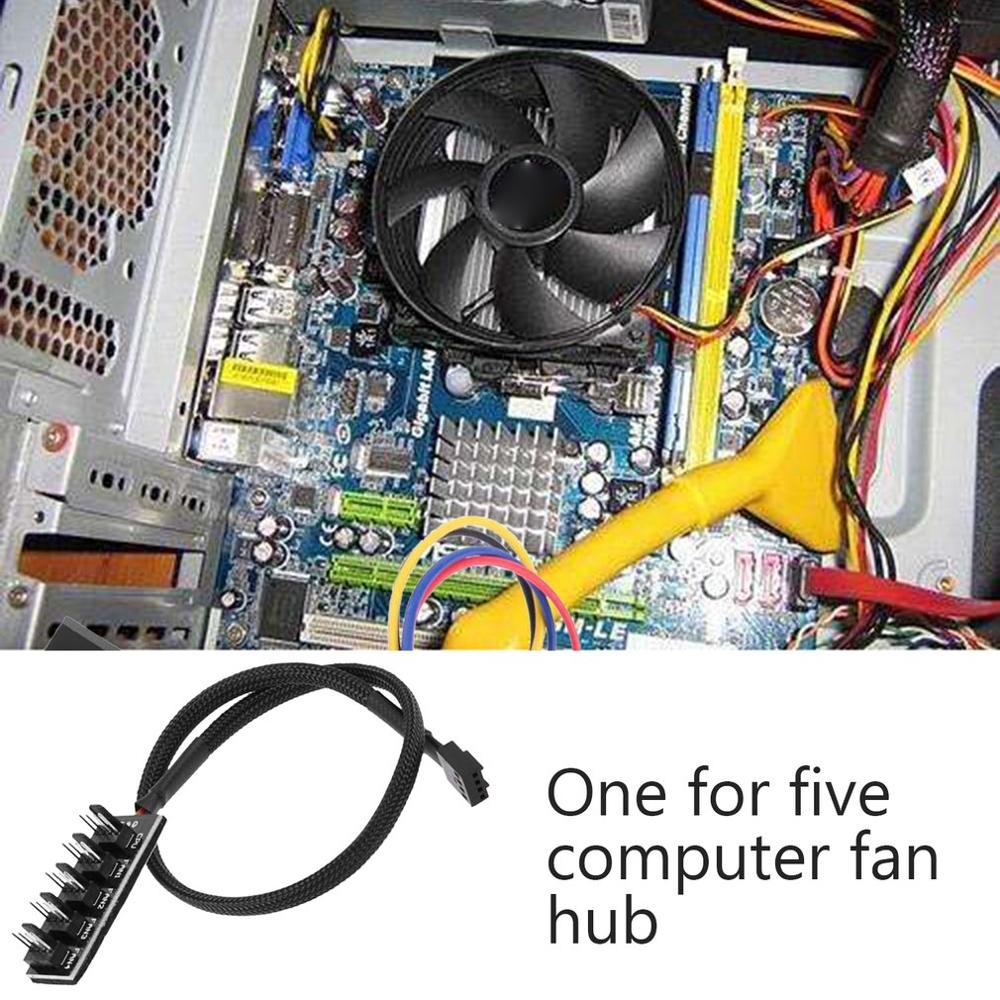 Black 1 To 5 4-Pin TX4 PWM CPU Cooling Fan/Case Sp... – Grandado