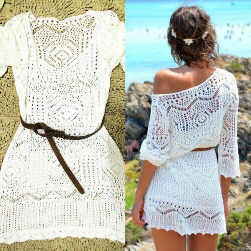Girls Female Women Lace Crochet Bikini Cover Up So... – Grandado