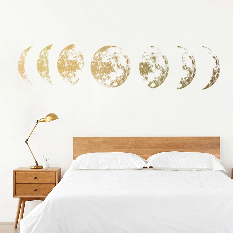 Beautiful Lunar Phases Pattern Wall Sticker For Be... – Vicedeal