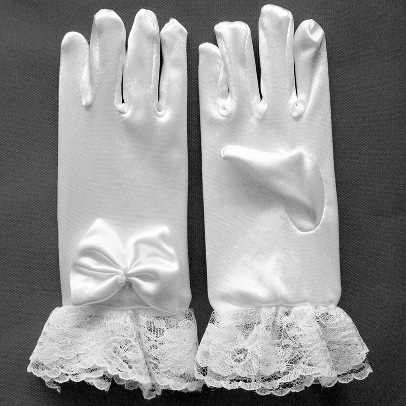 Short Lace Edge Gloves For Girls To Dress White Gl... – Grandado