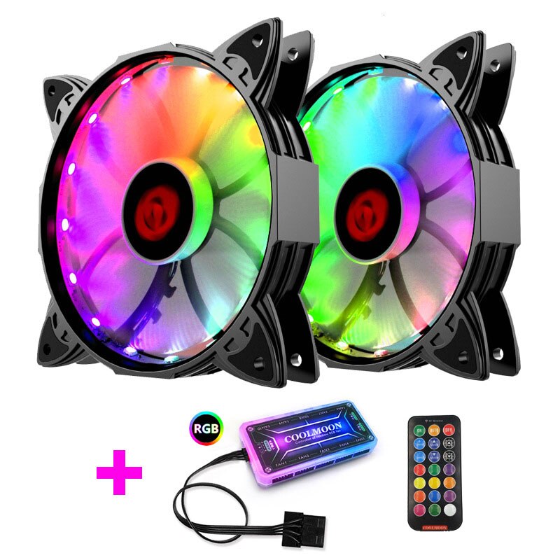 COOLMOON HUPO Computer Case PC Cooling Fan RGB Adj... – Vicedeal