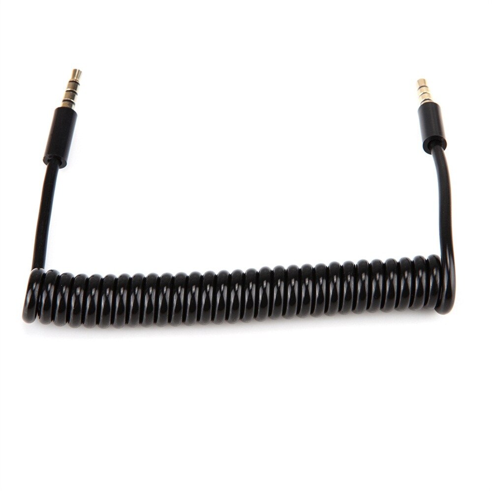 Malloom 1/3M Black 4-Pole Spring Coiled 3.5mm Aux ... – Vicedeal