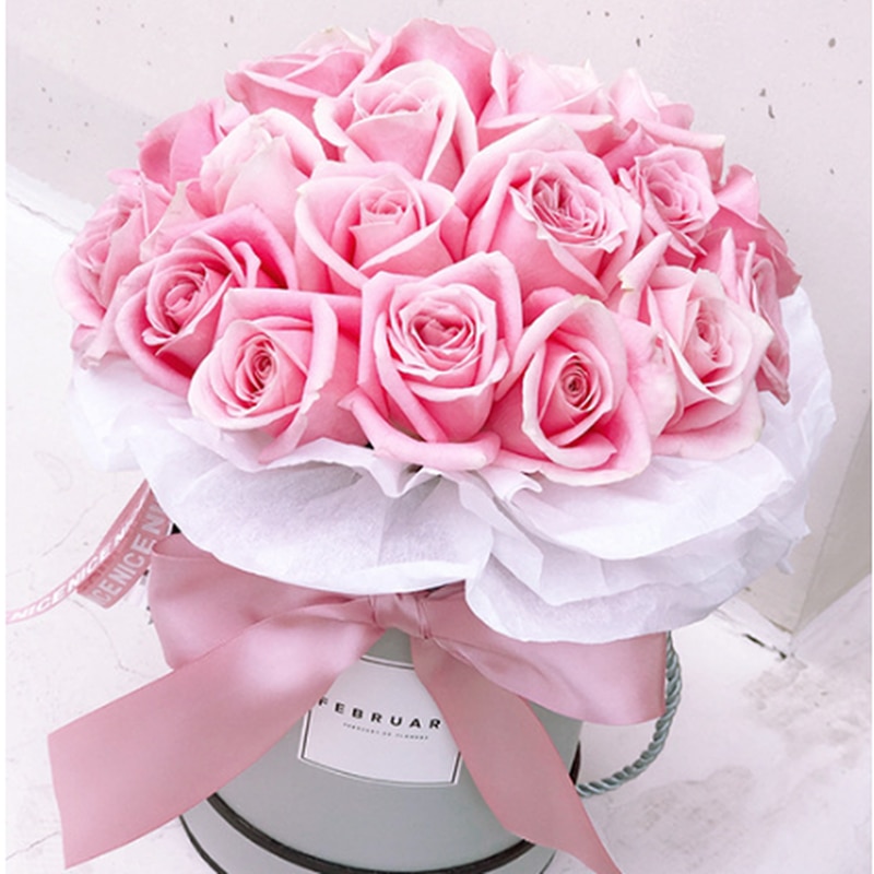 Handheld Bouquet Flower Boxes Round Living Vases F... – Grandado