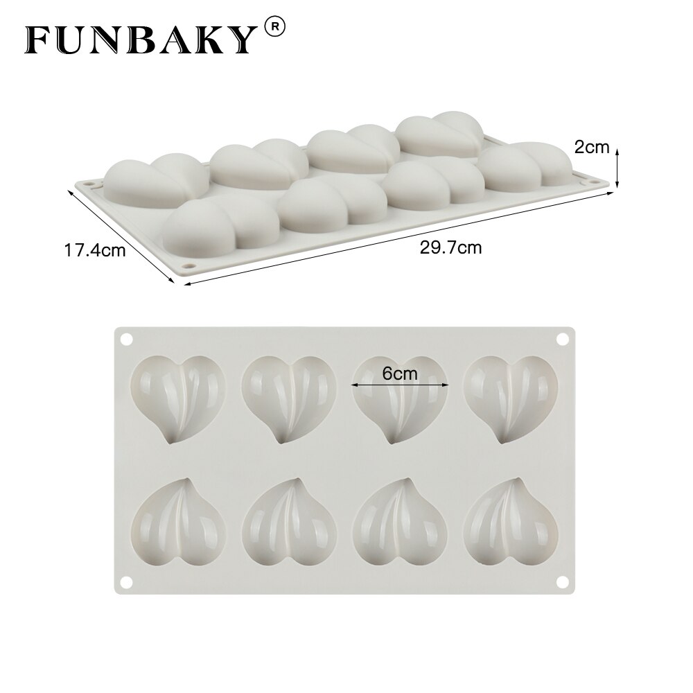FUNBAKY 8 Cavity Heart Silicone Mold Cake Decorati... – Vicedeal