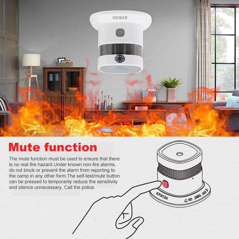 Smoke Detector Alarm with Built-In 10-Year Battery... – Grandado