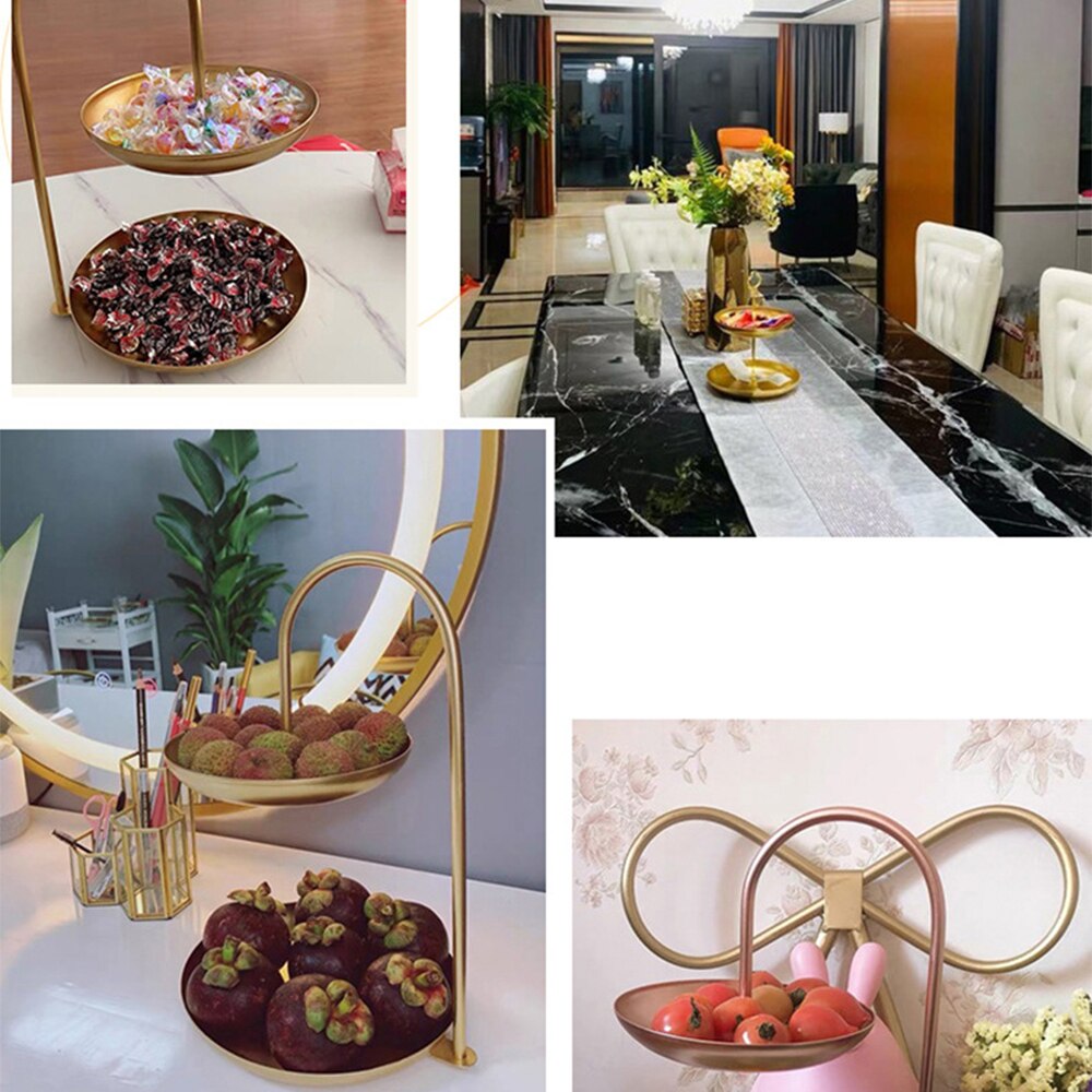 Household Dining Table Fruit Tray 2 Tiers Round Re... – Vicedeal