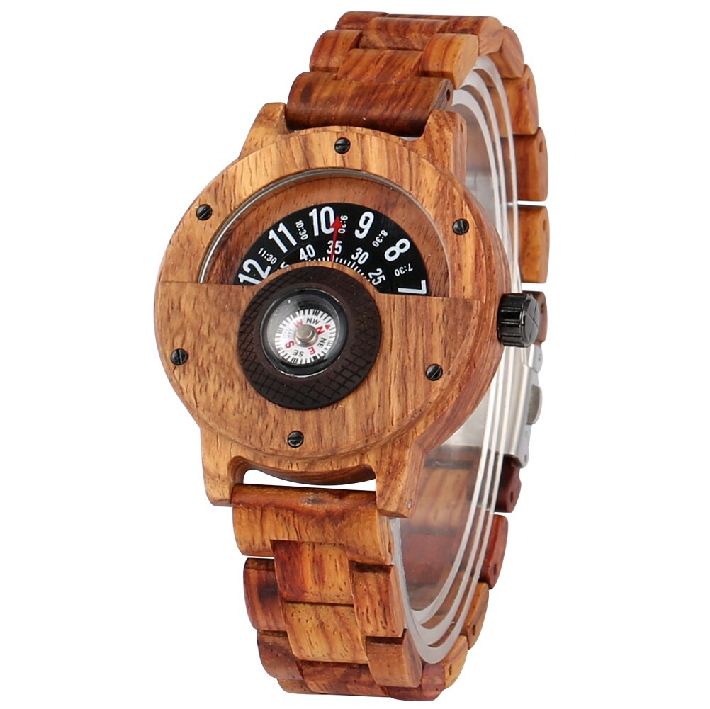 Men Brown Quartz Wooden Watch Special Dial with Co... – Grandado