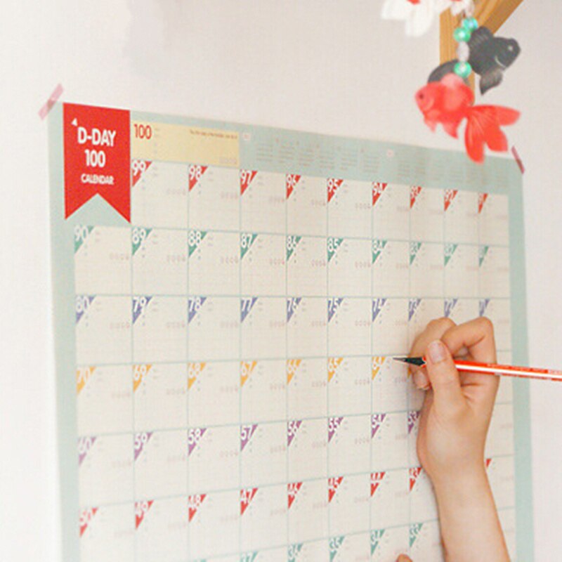 100-Day Target Table Countdown Schedule Memo Pad S... – Vicedeal