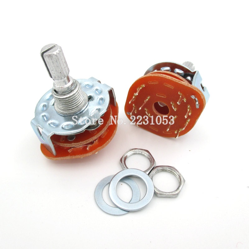 2PCS/LOT RS25 Shaft Panel Mount 2P6T Rotary Switch... – Grandado