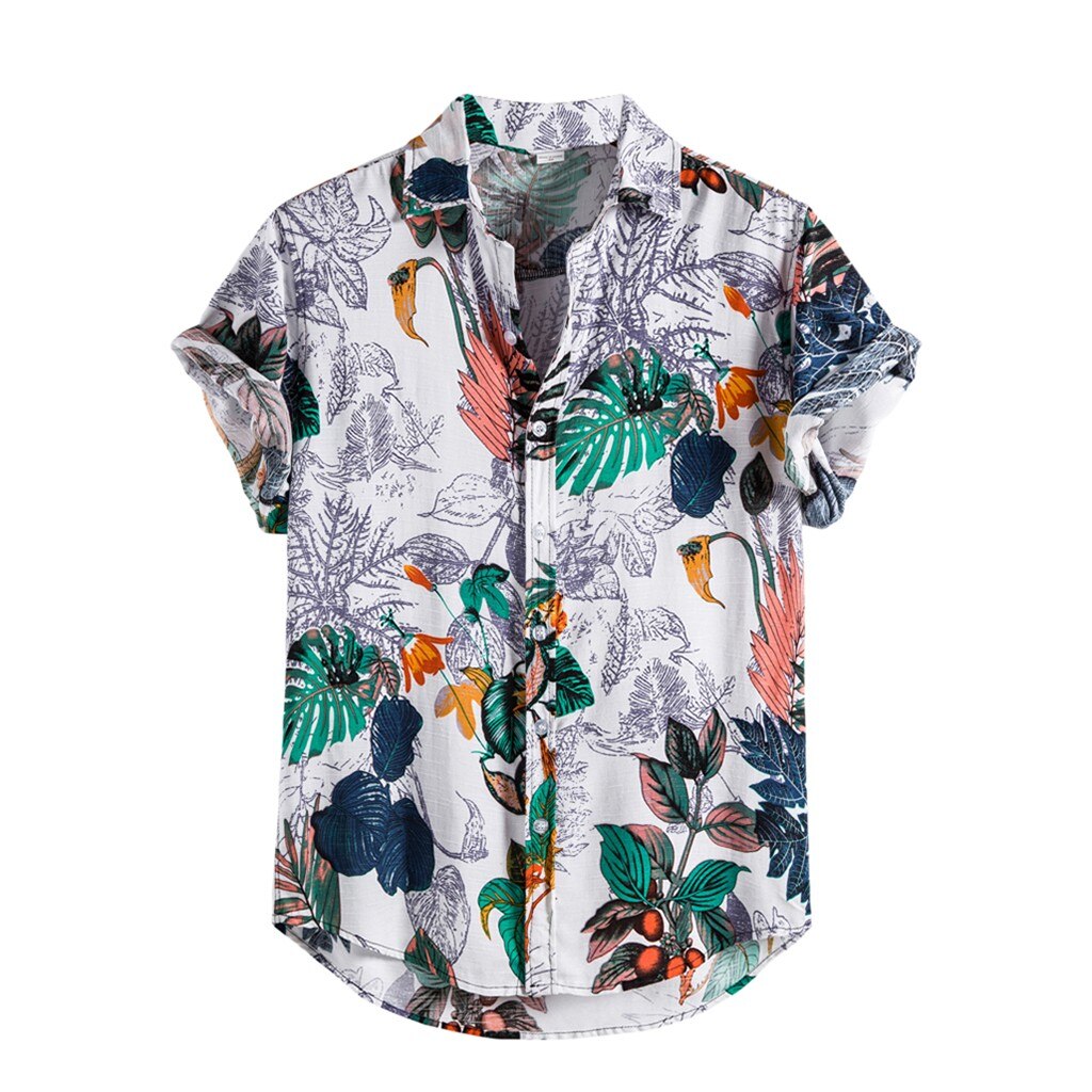 Mannen Shirt Hawaiian Shirt Katoen Korte Mouw Casu... – Vicedeal