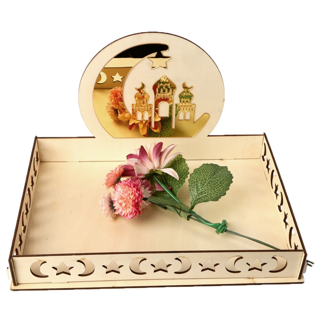 Houten Opslag Trays Artistieke Eid Mubarak Party S... – Vicedeal