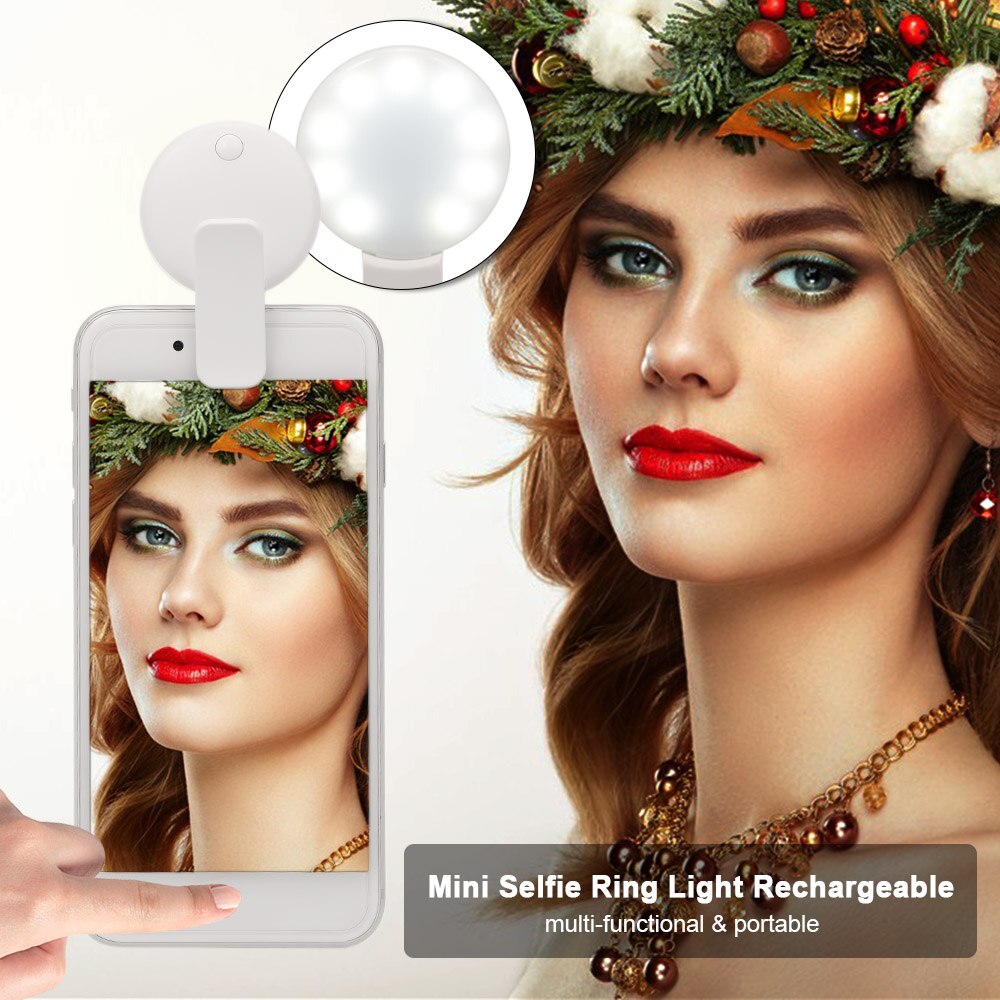 Mini selfie ring light laddningsbar selfie led kam... – Grandado