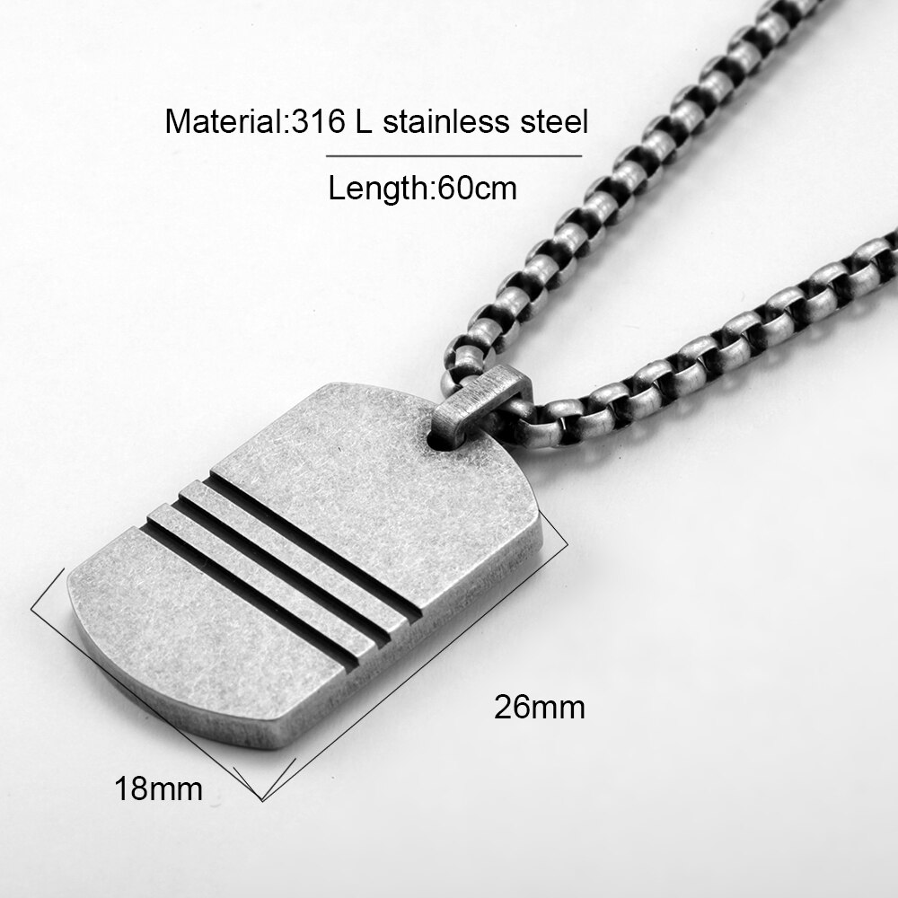 Edelstahl männer halskette Jahrgang alte typenschi... – Grandado