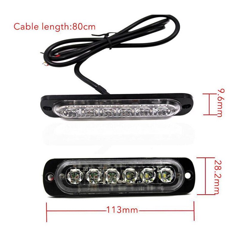 DC 12V-24V 18W Yellow 6LED Car Truck Warn Safety U... – Grandado