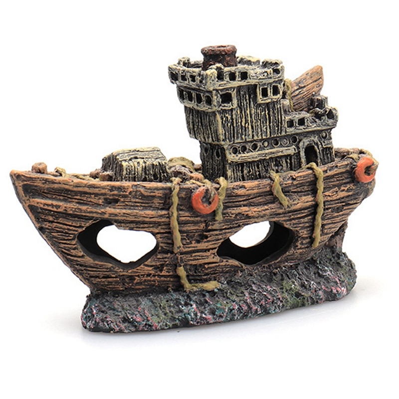 Mini Pirate Ship Resin Statue For Fish Tank Landsc... – Grandado